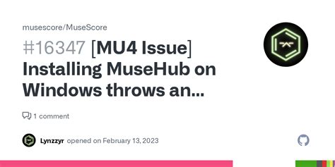 Mu4 Issue Installing Musehub On Windows Throws An Error · Issue