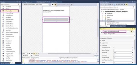 Progress Bar Control And Progress Ring Control Using Repeat Button In Uwp