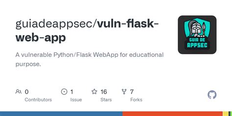 GitHub Guiadeappsec Vuln Flask Web App A Vulnerable Python Flask WebApp For Educational Purpose