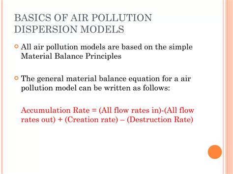 Airpollution Dispersion And Modelling Using Computers Ub Chitranshi Ppt