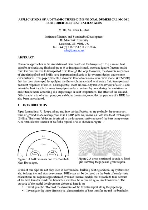 Pdf Applications Of A Dynamic Three Dimensional Numerical Model For