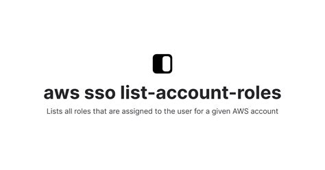 Aws Sso List Account Roles Fig