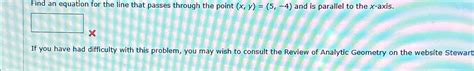 Solved Find An Equation For The Line That Passes Through The