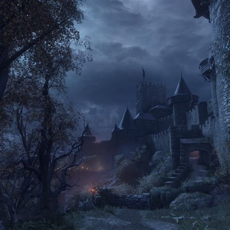 Download Wallpaper The Sky Night Castle A Plague Tale Innocence Section Games In Resolution