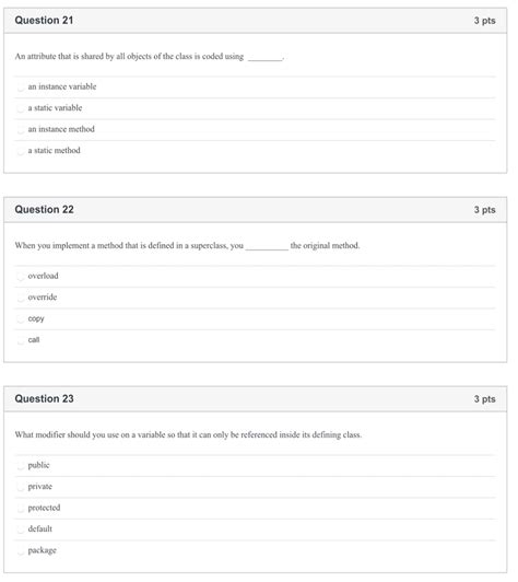 Solved Question 21 3 Pts An Attribute That Is Shared By All