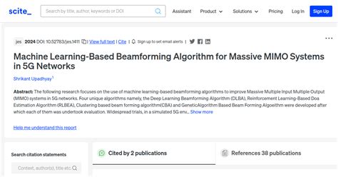 Machine Learning Based Beamforming Algorithm For Massive Mimo Systems In 5g Networks