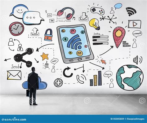 Social Media Wireless Online Networking Connection Concept Stock Image