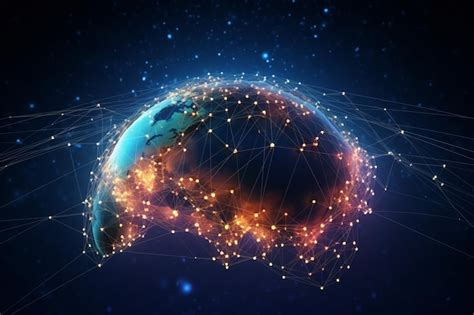Premium Ai Image Networked Spheres An Abstract Representation Of Global Connectivity