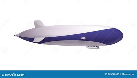 Dirigible Realistic Illustration Cartoon Vector