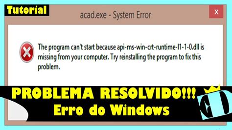 Como Corrigir O Erro Api Ms Wim Crt Runting 1 1 0 Dll Do Windows E