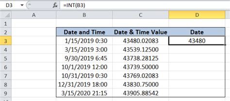 Excel Formula Extract Date From A Date And Time