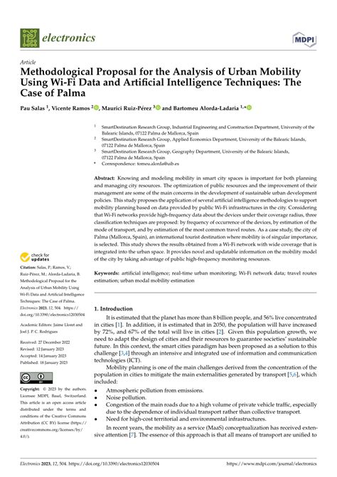 Pdf Methodological Proposal For The Analysis Of Urban Mobility Using Wi Fi Data And Artificial