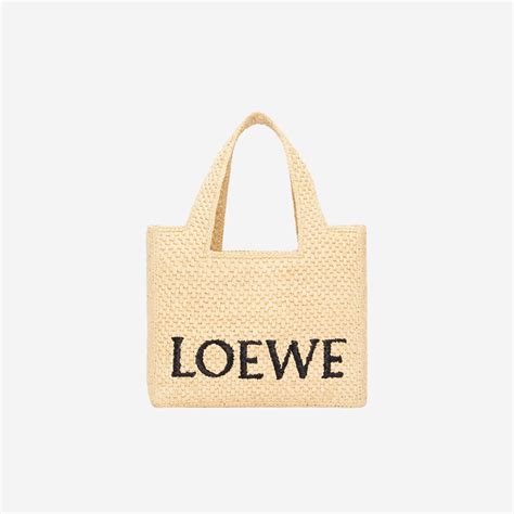 로에베 라피아 스몰 폰트 토트백 내츄럴 Loewe Kream