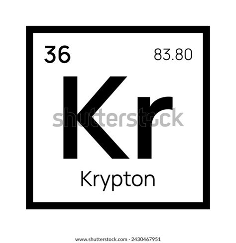 Krypton Chemical Element Periodic Table Vector Stock Vector Royalty