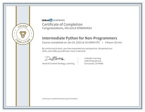 vajjula viswavasu on linkedin certificate of completion