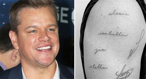 Matt Damon Tattoo Daughters Honoured In Actors Latest Inking