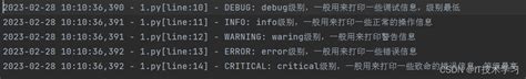 Python日志输出详细讲解版 Logging库python 日志输出 Csdn博客
