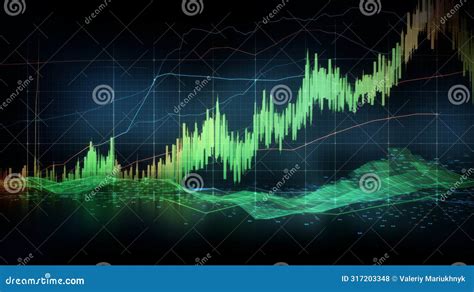Complex Data Visualization Of Stock Market Analysis In Vivid Colors