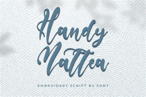 Handy Mattea Embroidery Font Embroidery Handwritten Script Font Bx