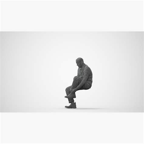 Man Sitting And Tying His Shoe 3d Model Download Character On
