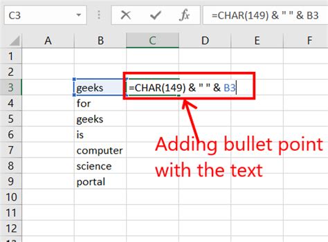 How To Insert Bullet Points In Excel GeeksforGeeks