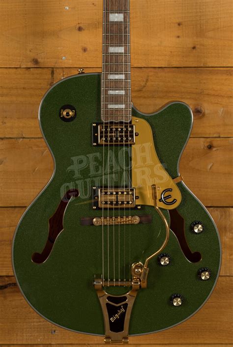 Epiphone Emperor Swingster Forest Green Metallic Peach Guitars