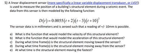 Solved A Linear Displacement Sensor More Specifically A Chegg