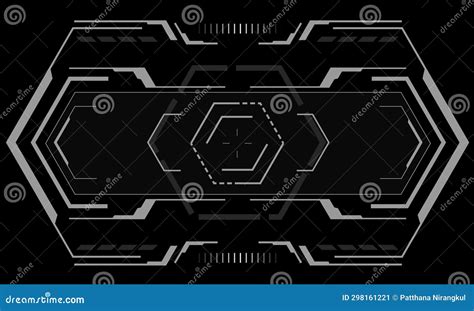 Hud Sci Fi Hexagon Interface Screen View White Hexagon Geometric Design Virtual Reality