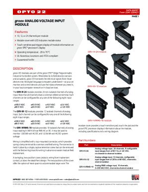 Fillable Online Data Sheet Groov Analog Voltage And Current Output Module Fax Email Print