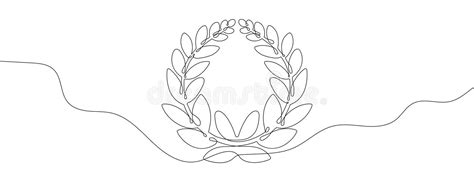 Continuous Line Laurel Leaves Stock Illustrations 29 Continuous Line