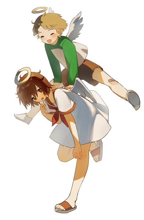 Rakka And Kuu Haibane Renmei Drawn By Nekachew Danbooru