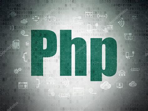 Database Concept Php On Digital Paper Background Stock Photo Maxkabakov