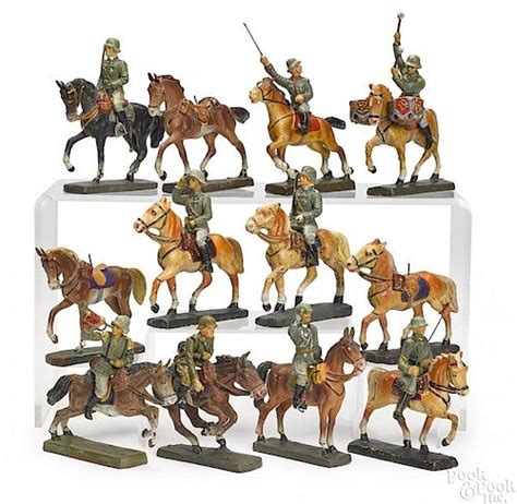 Elastolin Painted Composition Mounted Soldiers Sold At Auction On 24th
