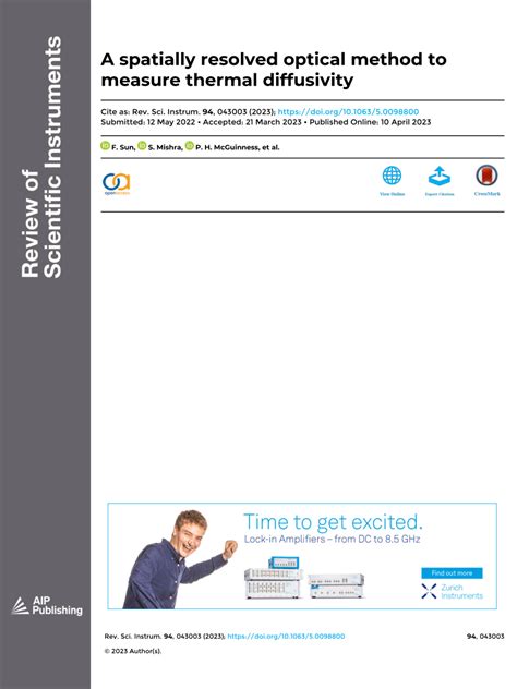 PDF A Spatially Resolved Optical Method To Measure Thermal Diffusivity