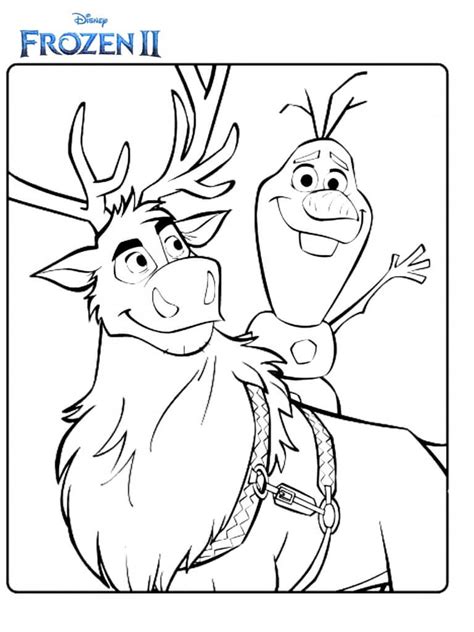 Kristoff Y Sven Congelado Para Colorear Imprimir E Dibujar Coloringonly Com