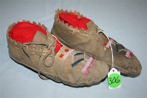 lot apache beaded moccasins