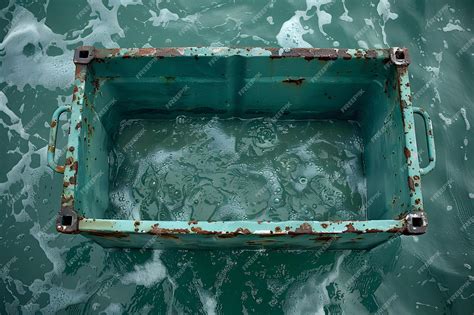 Premium Photo Metal Container Floating On Body Of Water