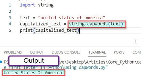 Capitalize First Letter Of Each Word In String In Python