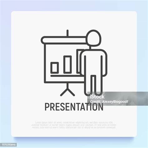 프리젠 테이션 얇은 라인 아이콘 그래프 성장 보드 컨퍼런스 강의 회의의 현대 벡터 일러스트레이션 공부에 대한 스톡 벡터 아트 및 기타 이미지 Istock