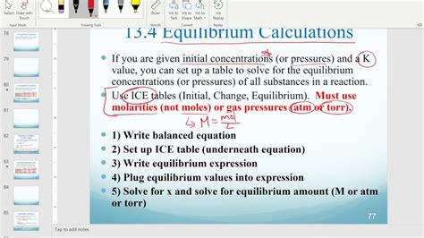 Calculating Equilibrium Quantities Ice Tables Perfect Squares Method