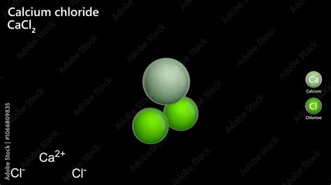 Calcium Chloride De Icing Animated 3d Model Of A Molecule Molecular Formula Cacl2 Chemical