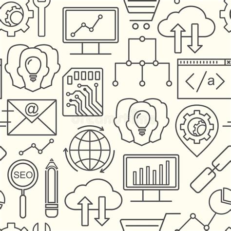 Graphic Desgraphic Designer Profession Pattern With Gray Linear Icons Stock Vector