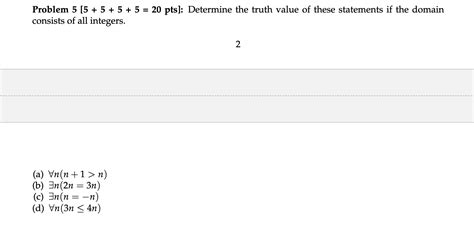 Solved Problem 5 555520 Pts Determine The Truth