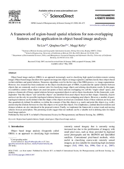 pdf a framework of region based spatial relations for non overlapping