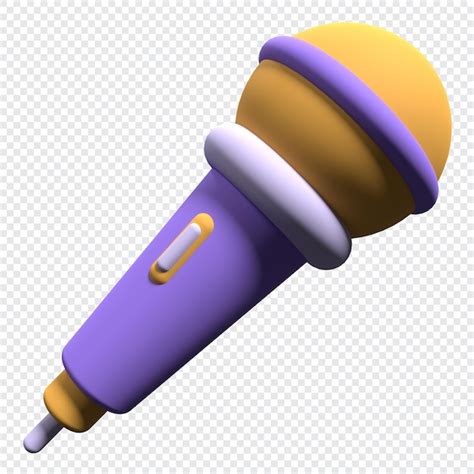 Premium Psd Microphone 3d Render Illustration Mic For Singing Or Podcast Concept Minimal Style