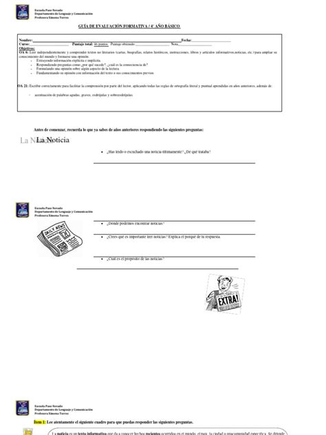 4°b Lenguaje Evaluada Pdf Aplicación Movil Comunicación