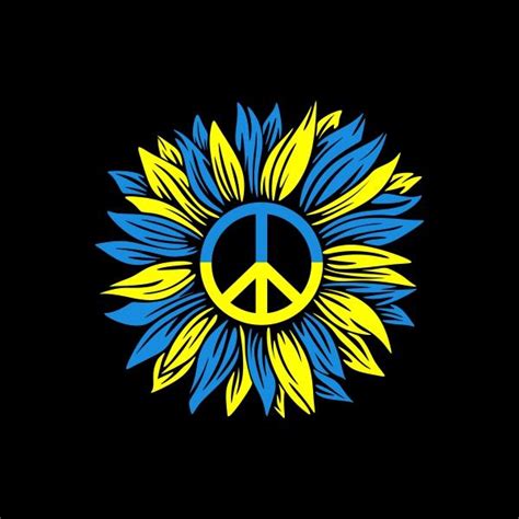 Free Peace For Ukraine Sunflower Svg Cuttable Design Sunflower Peace