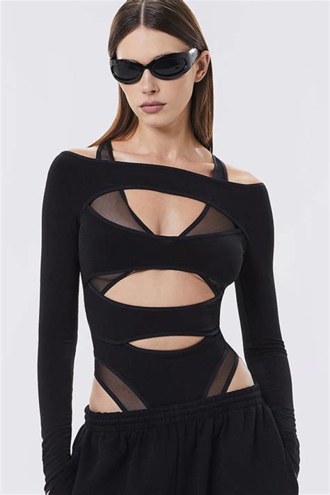 Calypso Mesh Cutout Bodysuit Seensense