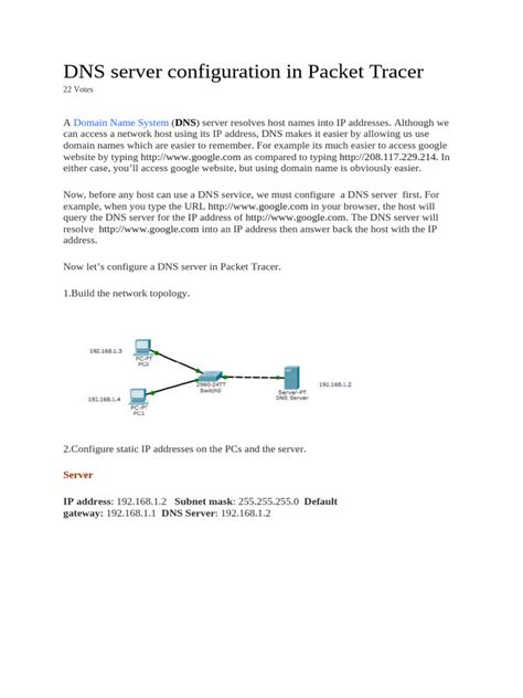 Dns Server Configuration In Packet Pdf