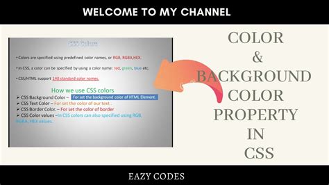 Color Property In Css Color And Background Color In Css Youtube